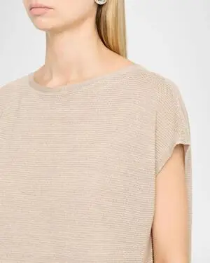 Eileen Fisher Bateau-neck Organic Linen Sweater
