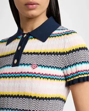 Casablanca Chevron Short-sleeve Polo Shirt - Multi