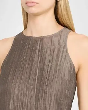 Eileen Fisher Sleeveless Crinkled Midi Dress