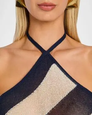SEROYA Dree Knit Maxi Dress - Navy/eggsh