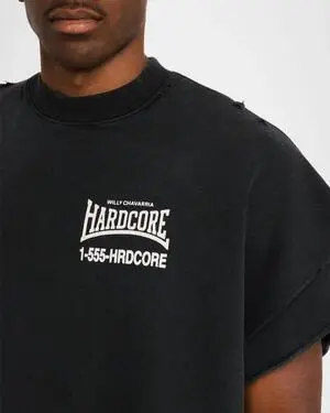 WILLY CHAVARRIA Apos;s Hardcore Cotton Distressed T-shirt - Black