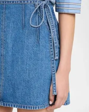 Tanya Taylor Annika Denim Mini Skirt - Medium Ind