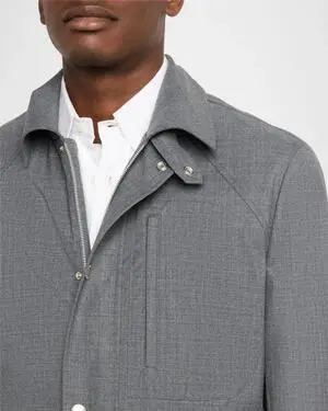 Brunello Cucinelli Apos;s Water-resistant Wool Shirt Jacket - Grey