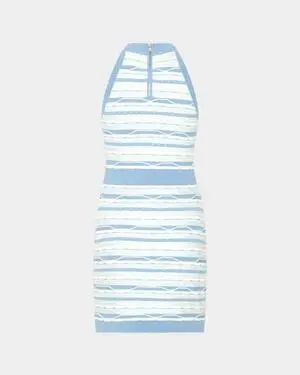 MILLY Sadie Striped Knit Halter Mini Dress