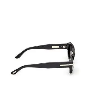 TOM FORD 53mm Rectangular Sunglasses - Black/smoke