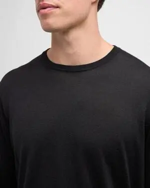 Giorgio Armani Apos;s Slim Wool Crewneck Sweater - Black