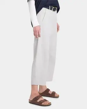 TWP Slouchy Bf Stretch-cotton Wide-leg Trousers - Light Grey