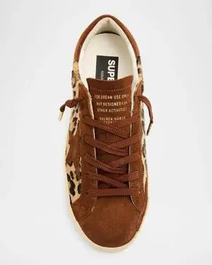 GOLDEN GOOSE Ball Star Leopard Calf Hair And Suede Low-top Sneakers - Leopard/brown