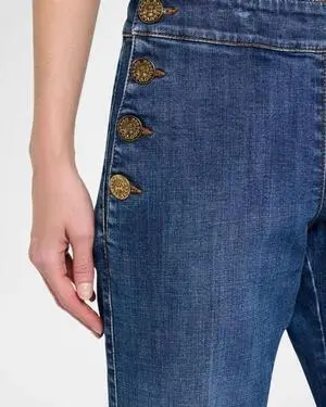 MAISON COMMON Mid-rise Flare Sailor Jeans - Blue Multi