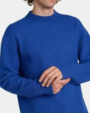JIL SANDER Apos;s Bouclé Wool-cashmere Crewneck Sweater - Ink