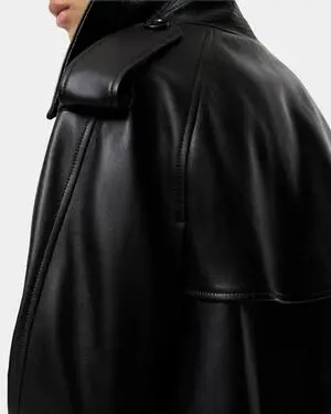 Burberry Cropped Cashmere Mayfair Trench Jacket - Black