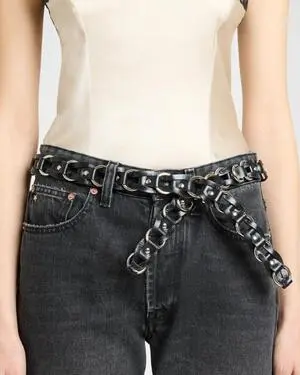 Isabel Marant Étoile Bali Woven Leather And Metal Belt - Black/silv