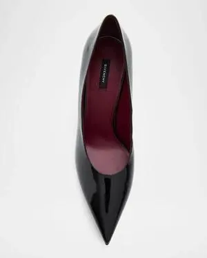 Givenchy 95mm Pointy Patent Leather Pumps - Black