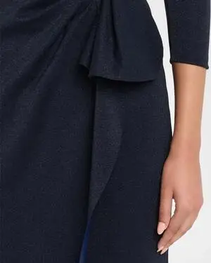 Chiara Boni La Petite Robe Ruzur Sugar Shimmering Wrap Midi Dress - Midnight