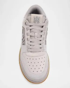 Amiri Logo Leather Low-top Sneakers Grey