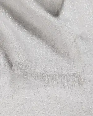 Brunello Cucinelli Sparkling Cashmere And Silk Scarf - Grey