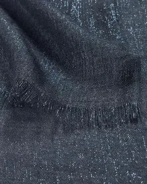 Brunello Cucinelli Sparkling Cashmere And Silk Scarf - Navy