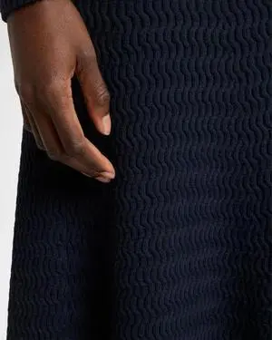 Proenza Schouler White Label Magnolia Knit Midi Skirt Navy