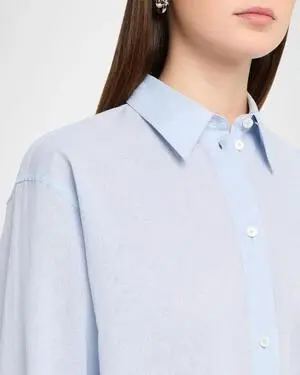 TOTEME Garderob Oversized Linen-cotton Shirt - Sky