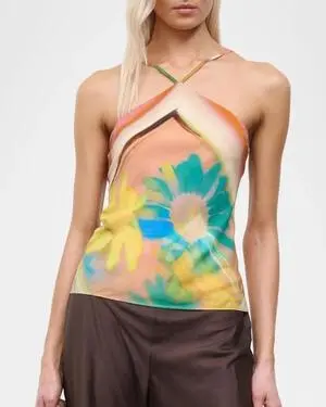 Staud Cubism Sleeveless Top - Superbloom