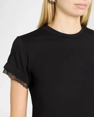 Generation Love Christella Lace-trim T-shirt - Black