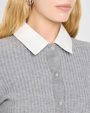 Alice + Olivia Dollie Wool-blend Cardigan - Medium Hea