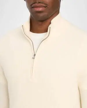 Vince Apos;s Plush Cashmere Quarter-zip Sweater - Bone