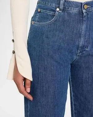 Max Mara Asia Cropped Cotton Denim Candle-leg Jeans