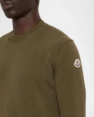 Moncler Apos;s Knit Crewneck Sweater - Olive