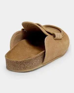 JW Anderson Suede Stitch Loafer Mules - Mustard