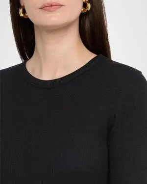 Rag & Bone The Essential Ribbed Long-sleeve Tee Black
