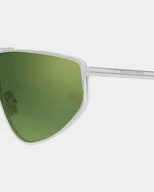 Bottega Veneta Apos;s Metal Aviator Sunglasses - Silver