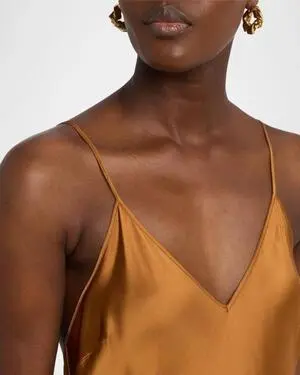 Isabel Marant Étoile Nevana Satin Backless Maxi Slip Dress - Caramel