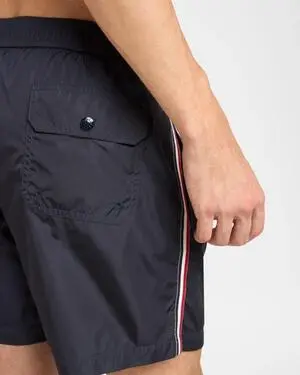 Moncler Apos;s Logo Patch Swim Shorts - Black