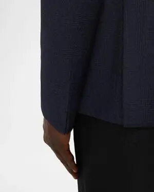 Giorgio Armani Apos;s Soft Prince Of Wales Single-breasted Sport Coat - Deep Sky