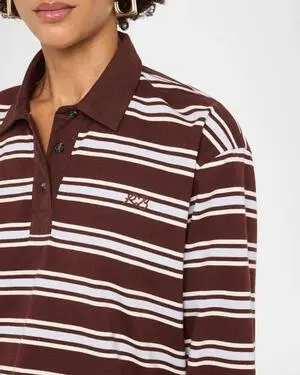 Rag & Bone Rb Rugby Stripe Long-sleeve Shirt - Brwmt