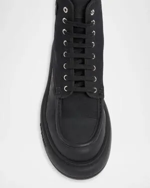 Givenchy Apos;s New Outdoor Canvas And Leather Lace-up Boots - Black