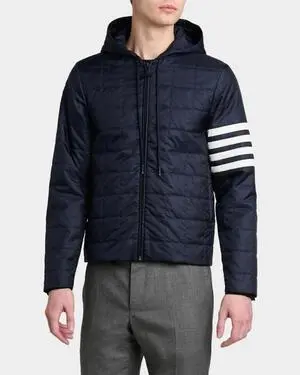Thom Browne Apos;s Lightweight Quilted Ripstop Hooded Liner Jacket - Navy