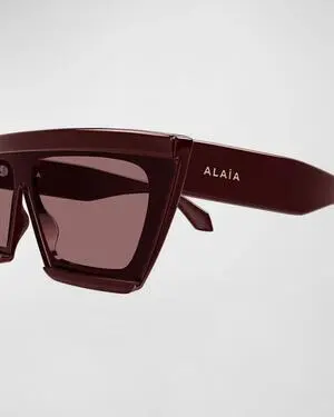 Alaïa D-frame 70mm Acetate Mask Sunglasses - Red