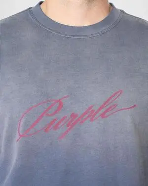 PURPLE BRAND Apos;s Logo Washed Cotton T-shirt - Blue