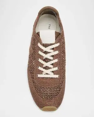 Rag & Bone Retro Runner Slim Raffia Sneakers - Java Raffi