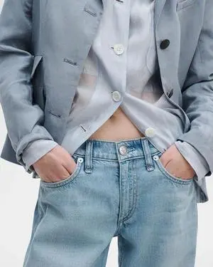 Rag & Bone Featherweight Cam Low-rise Relaxed Straight Jeans Moon