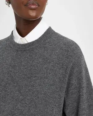 Michael Kors Crewneck Cashmere Knit Tee - Graphite M