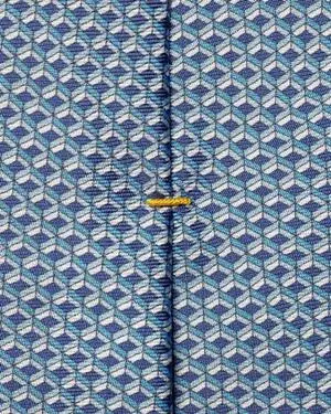 Eton Apos;s Geometric-diamond Print Silk Tie - Blue