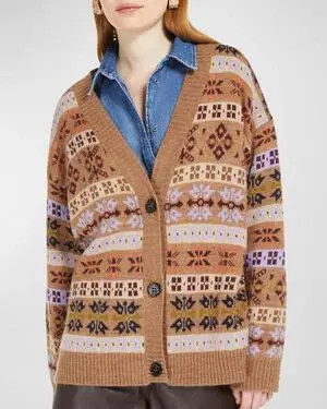 Max Mara Eccelso Geometric Intarsia Sweater