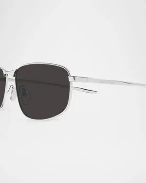 Balenciaga Apos;s Metal Rectangle Sunglasses - Silver