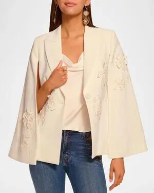 Ramy Brook Rosalinda Embellished Cape Jacket