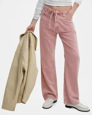 Rag & Bone Featherweight Phoebe Drawstring Wide-leg Jeans