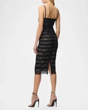 Herve Leger The Dara Lace Midi Dress
