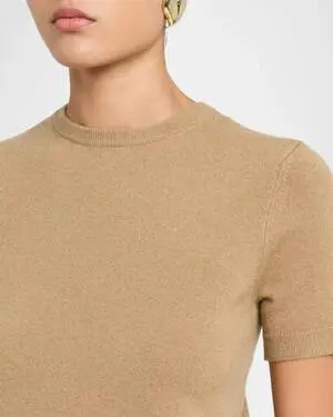 Vince Cashmere-blend Short-sleeve Crewneck Sweater